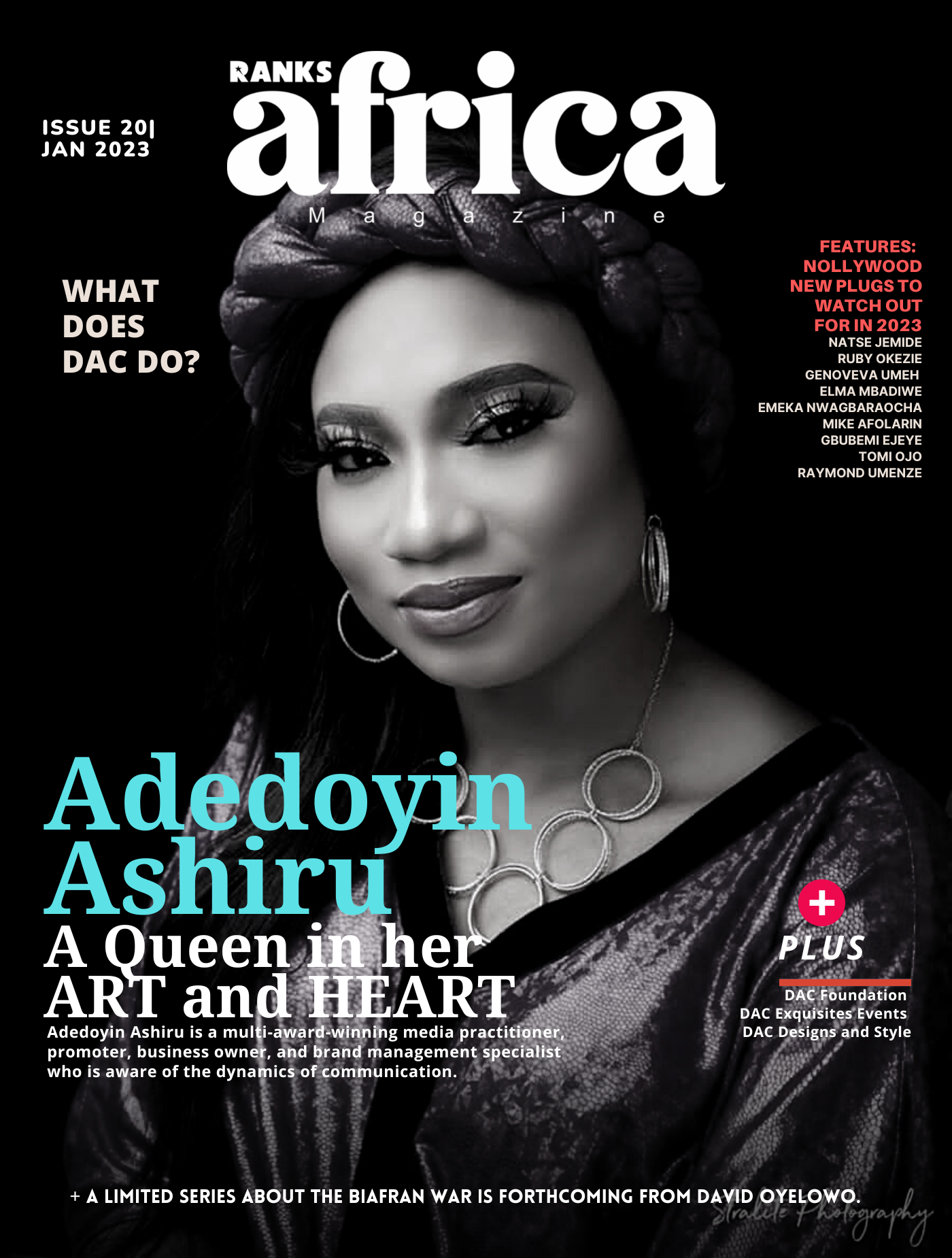 RANKSAFRICA MAGAZINE JAN. 2023 EDITION: DOYIN ASHIRU A QUEEN IN HER ART AND HEART - Ranks Magazine